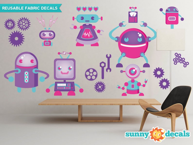 Jumbo Robot Wall Decal Nursery Wall Decals With Seven Large - Etsy