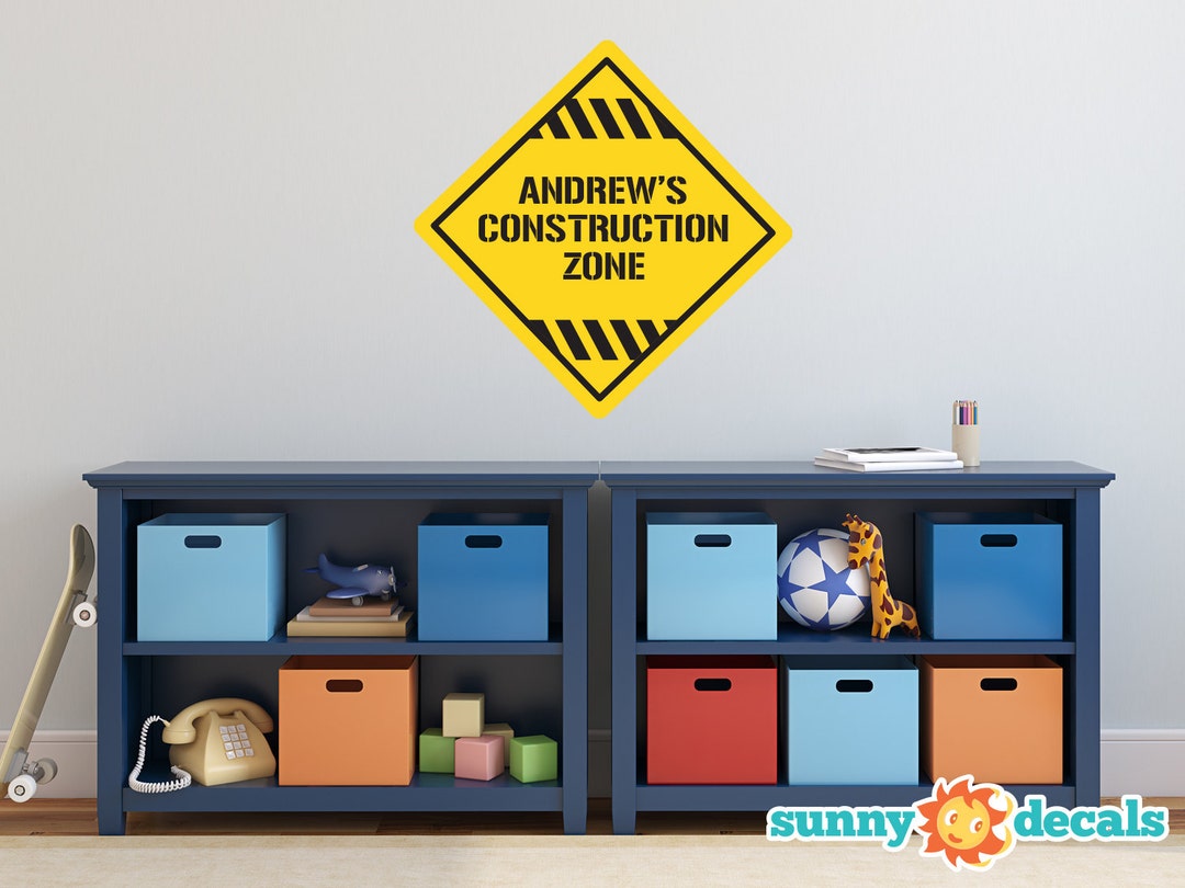Construction Name Fabric Wall Decal: Custom Kids Decor - Etsy