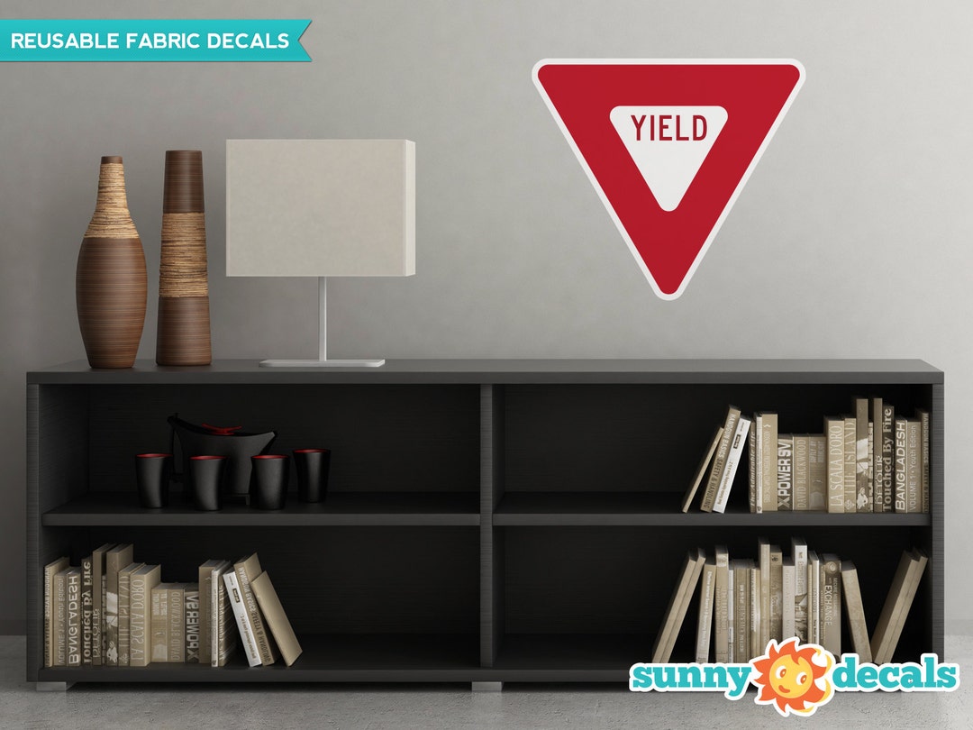 Yield Sign Fabric Wall Decal - Traffic and Street Signs - 3 Sizes ...