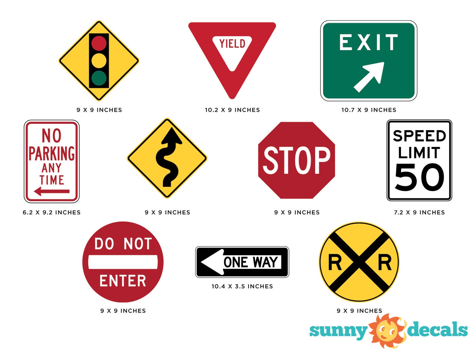 Street Signs Fabric Wall Decals With Stop Sign Yield One | Etsy