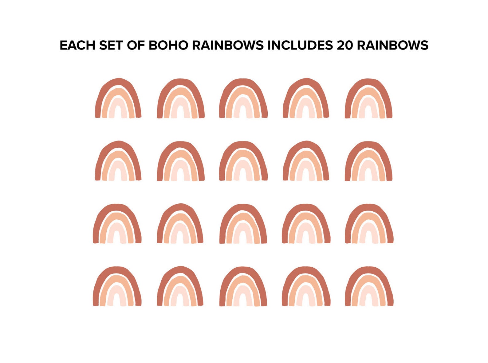 Boho Rainbow Set of 20 | Etsy