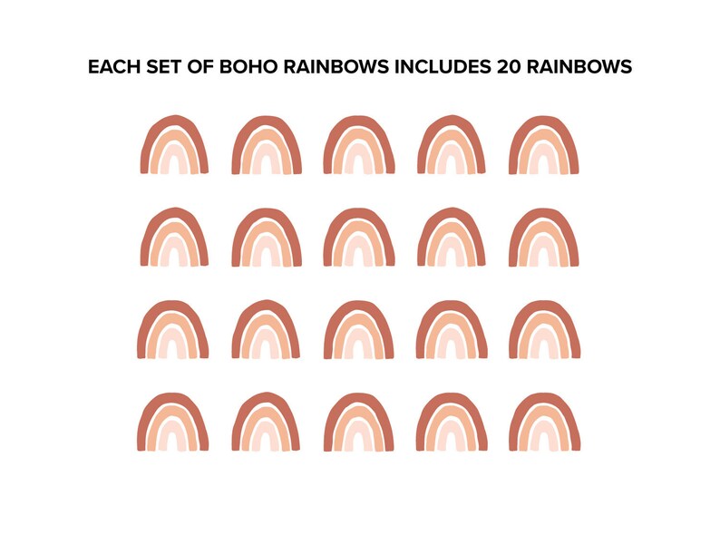 Boho Rainbow Set of 20 | Etsy