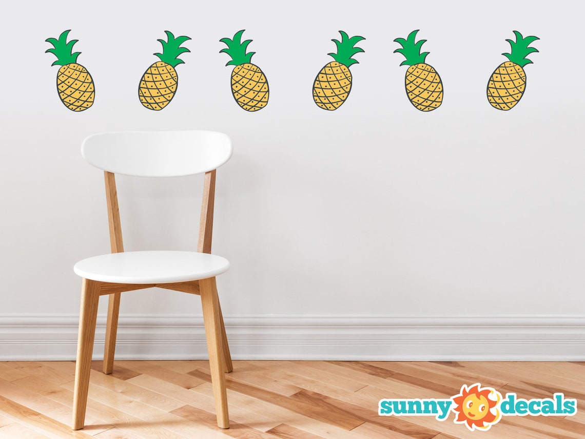 Pineapple Pattern Fabric Wall Decal Set of 6 Pineapple Fruit - Etsy