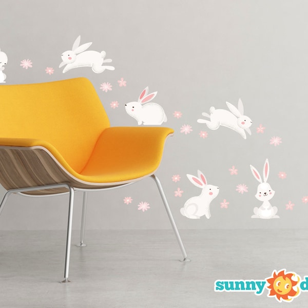 Rabbit Wall Decals - Etsy