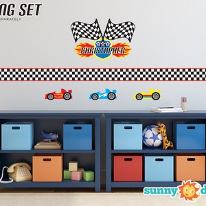 Race Cars Fabric Wall Decal - NASCAR Inspired Race Car Wall Sticker ...
