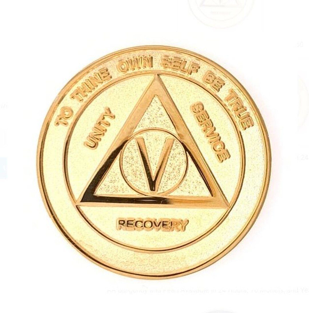 Serenity Prayer Freedom AA Anniversary Medallion Gold Coin - Etsy