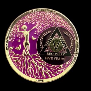 Magenta AA Goddess Tree of Life Recovery Medallion 1--40/50 Years ...