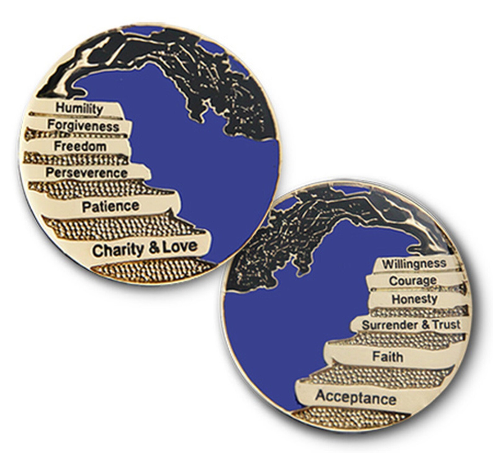 12 Step Principles Specialty Medallion Colored Coin AA - Etsy