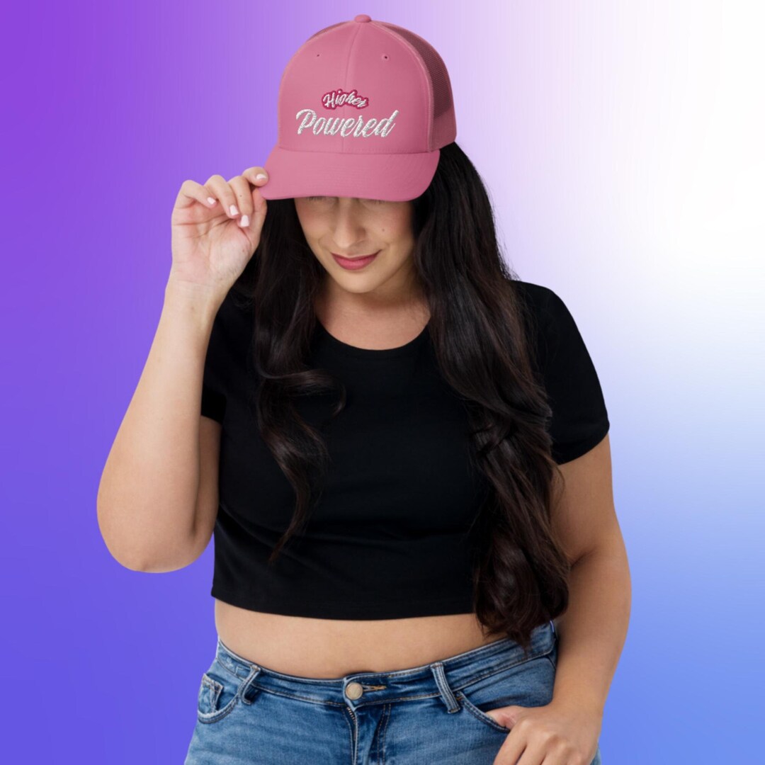 Higher Powered Recovery Sober Trucker Cap in Pink or Black - AA or NA ...
