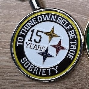 Black and Gold Recovery Medallion in Years 1-50 With Alcoholics ...