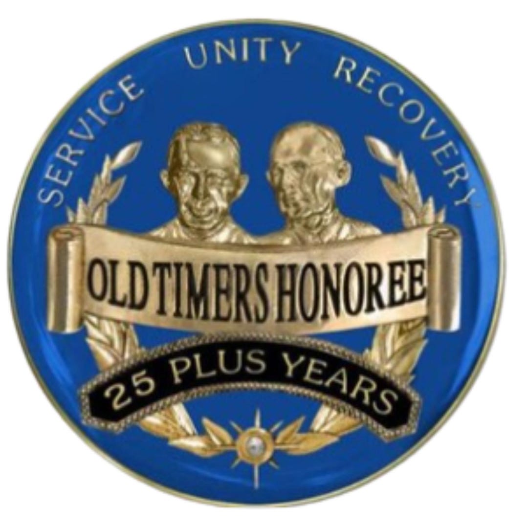 25 Plus Years AA Medallion – 'old Timers' Honoree Recovery Coin - Etsy