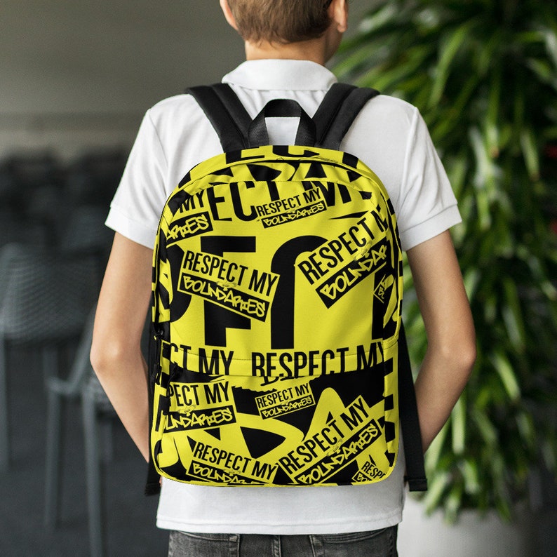 Respect My Boundaries Graphic Super Cool Backpack Recovery | Etsy