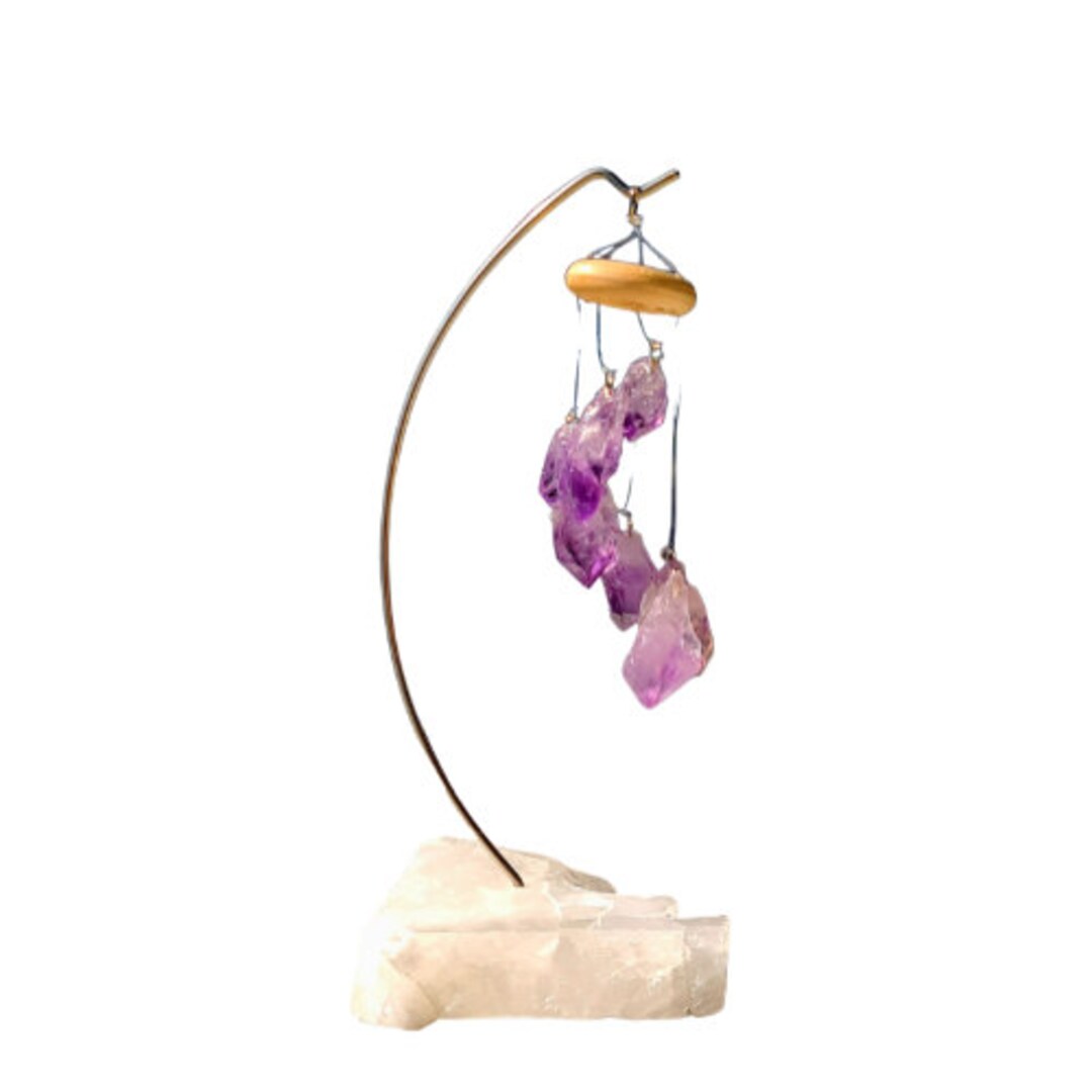 Good Vibes Unique Energy Healing Desk Chimes Crystal Quartz Base W ...
