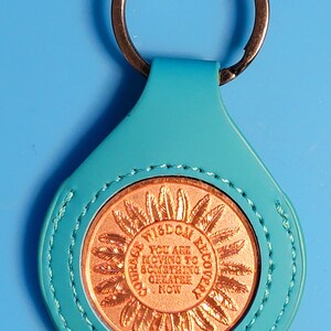 34mm Key Chain Medallion Holder Turquoise - for Triplated AA and NA ...
