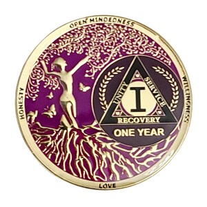 Magenta AA Goddess Tree of Life Recovery Medallion 1--40/50 Years ...