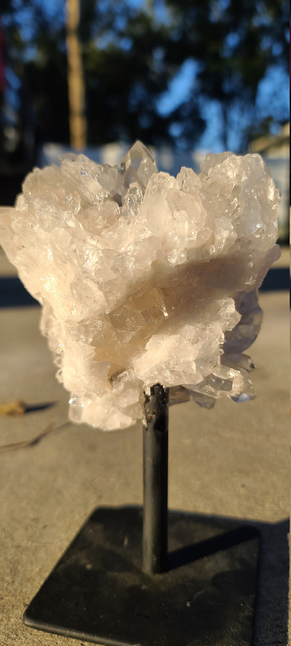 Rainbow Flash Incredible Clear Quartz Crystal on Stand - Sparkly ...