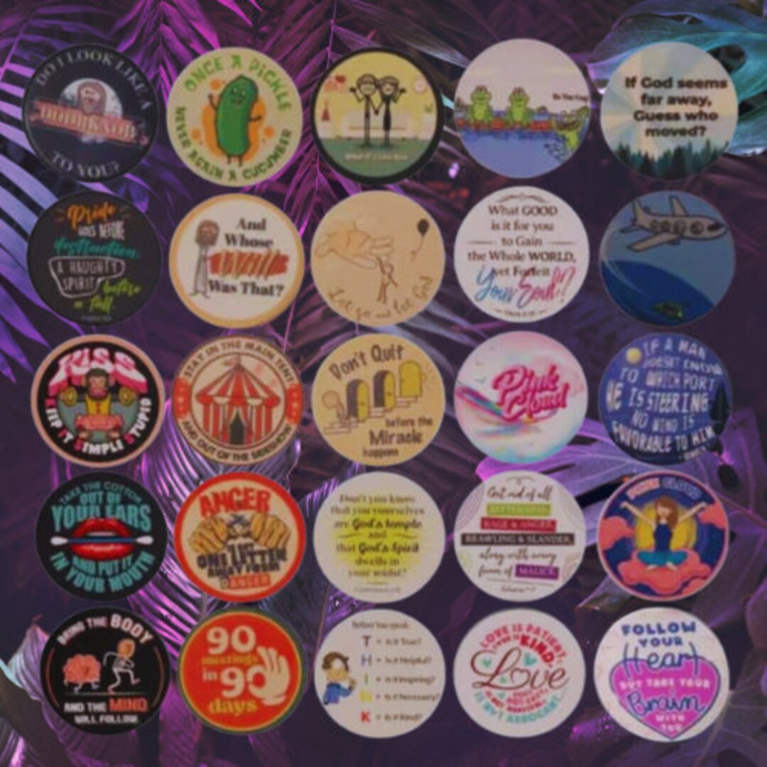 25 Positively Powerful AA Recovery Affirmation Chips - 12 Step Program ...