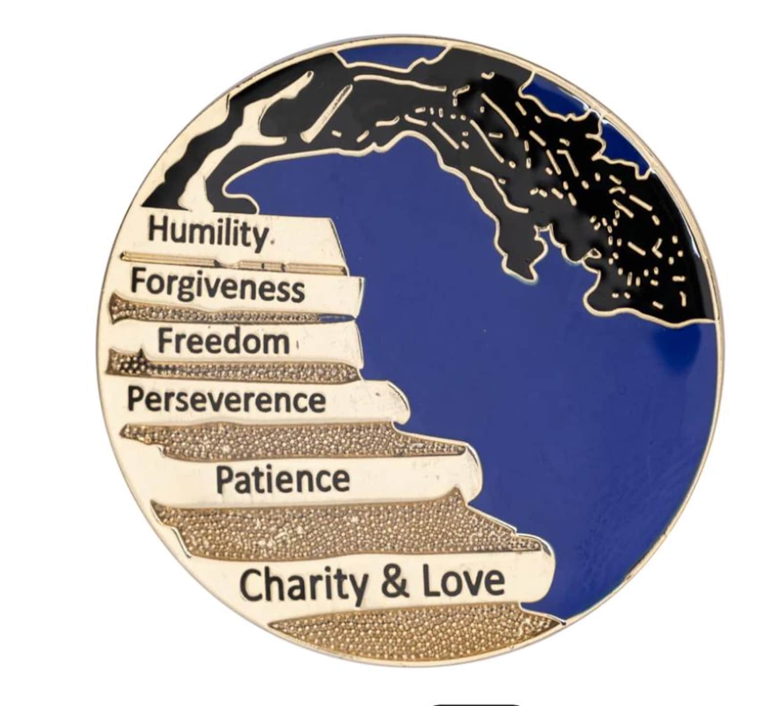 12 Step Principles Specialty Medallion Colored Coin AA Recovery ...