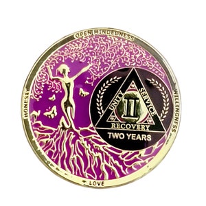Magenta AA Goddess Tree of Life Recovery Medallion 1--40/50 Years ...