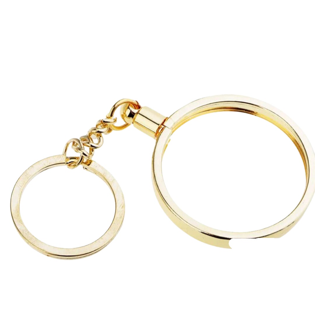 40MM Gold or Silver - Larger Size Medallion Key Chain Holder - Fits ...