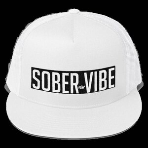 Sober Vibe Hat Flat Bill Cap Unisex Sober AF Party Hat 12 Step Recovery ...