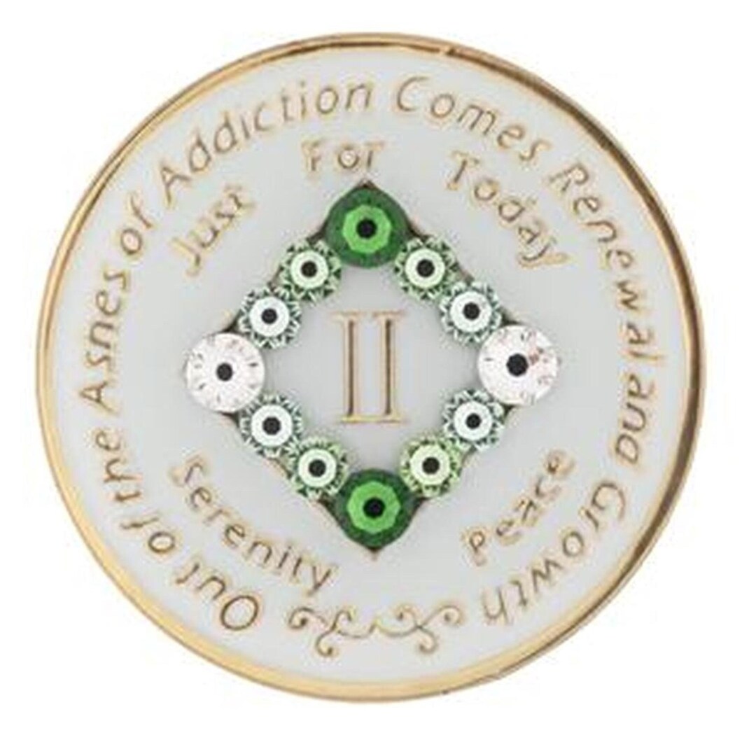 Glow in the Dark NA Medallion, Green Transition Crystals, Recovery Gift ...