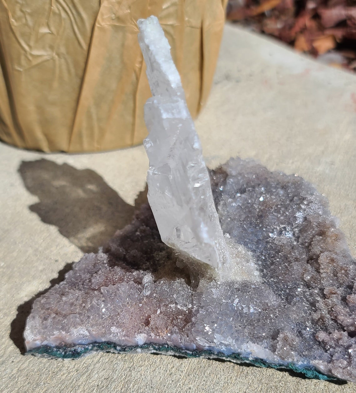 Unique Small Medium Gypsum on Amethyst Flower Gorgeous | Etsy