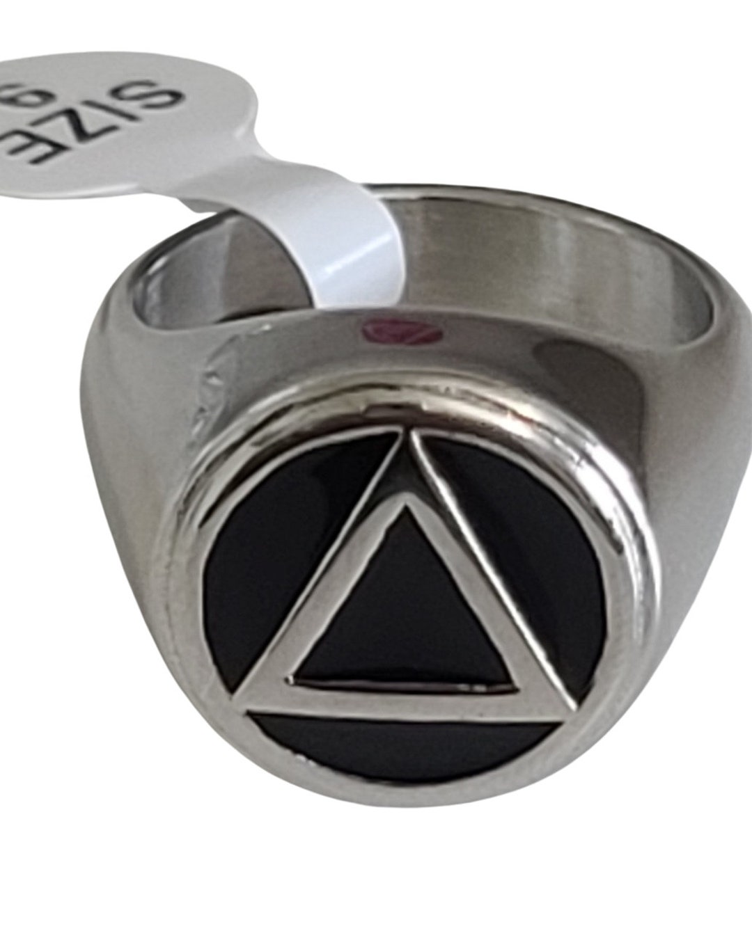 Stainless Steel AA Recovery Ring With Alcoholics Anonymous Symbol - 12 ...