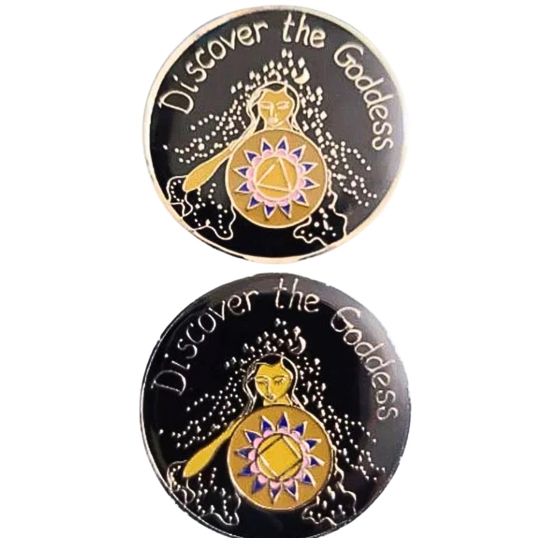 AA or NA Discover the Goddess Medallion Recovery Medallion - Gratitude ...