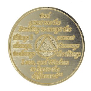 AA Medallion 24KT Gold Plated Coin Rose AB Crystals 1-50 Bling ...