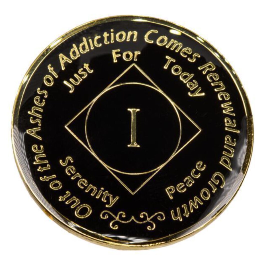 NA Black Medallion (yrs 1-45) Recovery Narcotics Anonymous Milestone ...