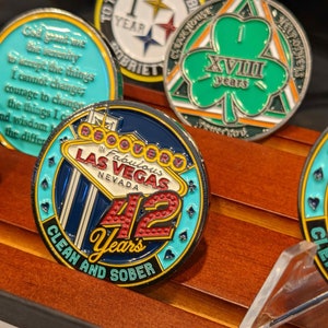 Black and Gold Recovery Medallion in Years 1-50 With Alcoholics ...