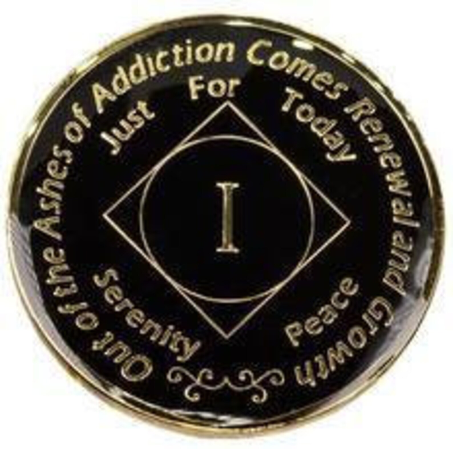 NA Black Medallion (yrs 1-45) Recovery Narcotics Anonymous Milestone ...