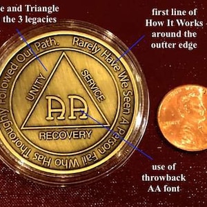 MRS Yearly AA Medallion (1 - 60 Years) Alcoholics Anonymous Recovery ...