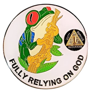 New Bling FROG Fully Relying on God Yearly Recovery Medallion ...