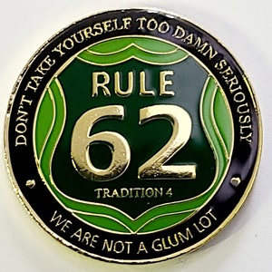 Rule 62 We Are Not A Glum Lot Affirmation Medallion - Don't Take ...