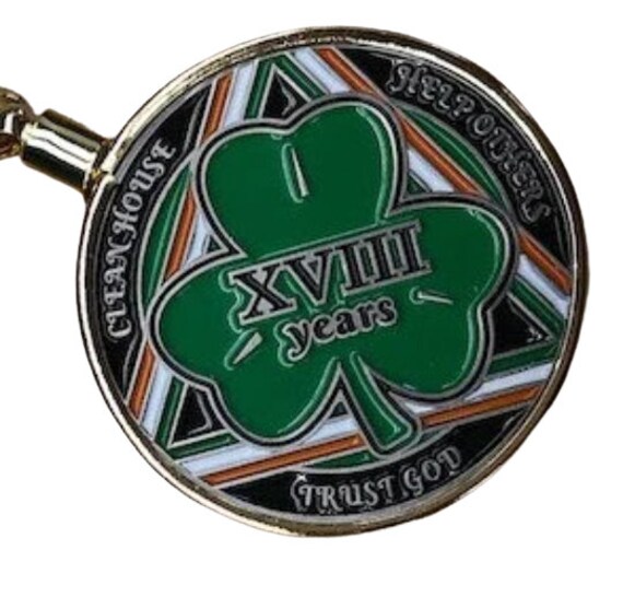 Green Shamrock Recovery Medallion in Years 1-50 Serenity - Etsy