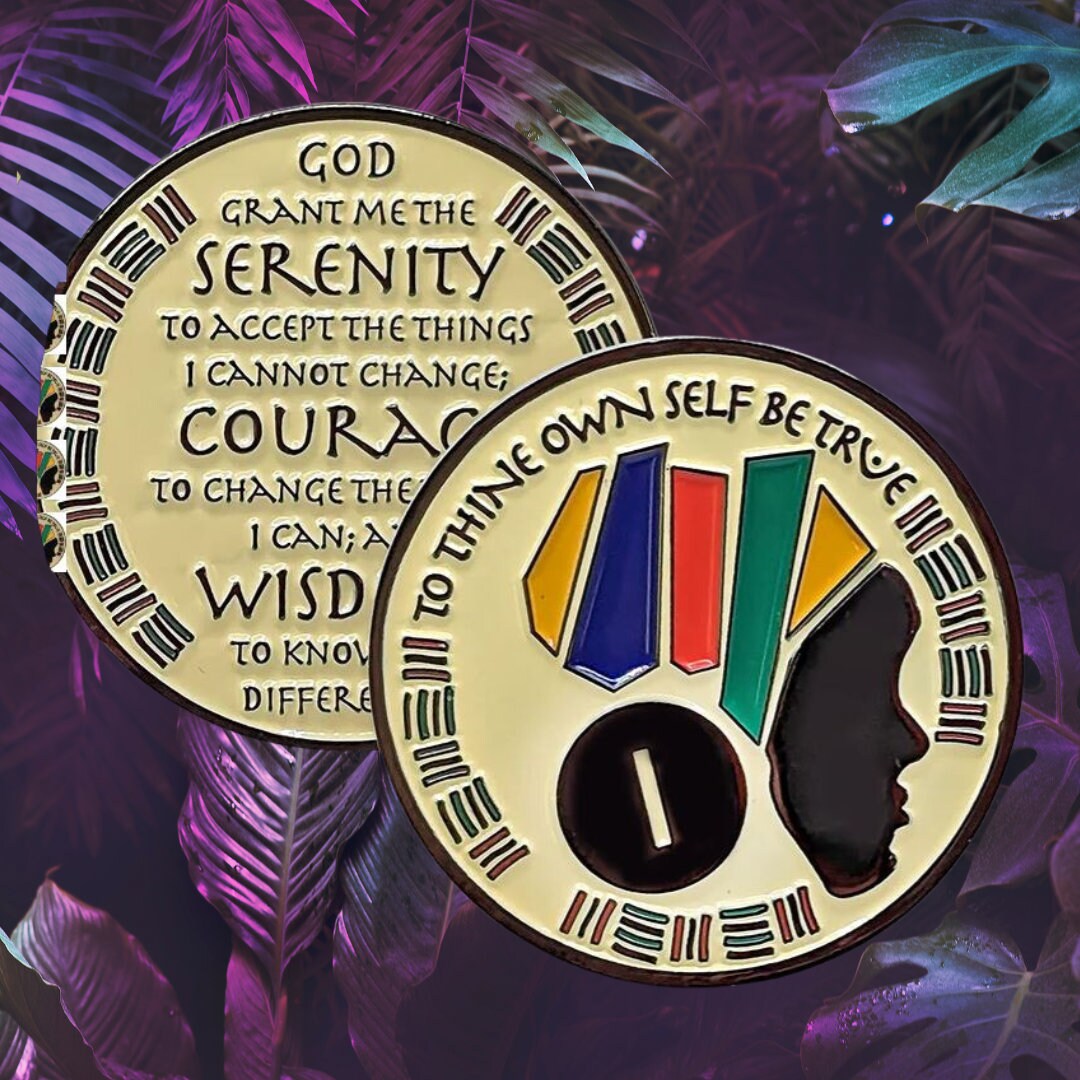 African Queen AA Recovery Medallion 60 Yrs W/coin Capsule 12 Step Gift ...