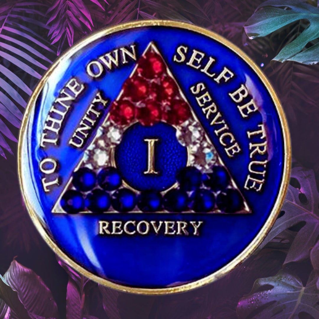 AA Blue With Red, White & Blue Crystals (yrs 1-65 Yrs) 24 Hrs Months ...