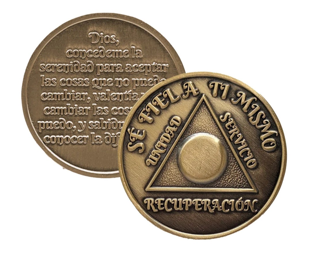 Spanish Sobriety Yearly AA Medallion (1 - 60 Years) Alcoholics ...