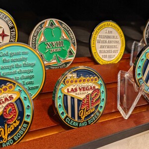 Black and Gold Recovery Medallion in Years 1-50 With Alcoholics ...