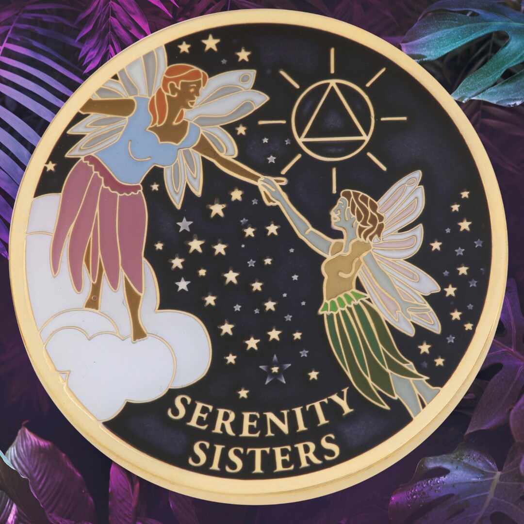 New USA Made Exclusive Serenity Sisters Fairies 12 Step Recovery Medallion Unity Service ...