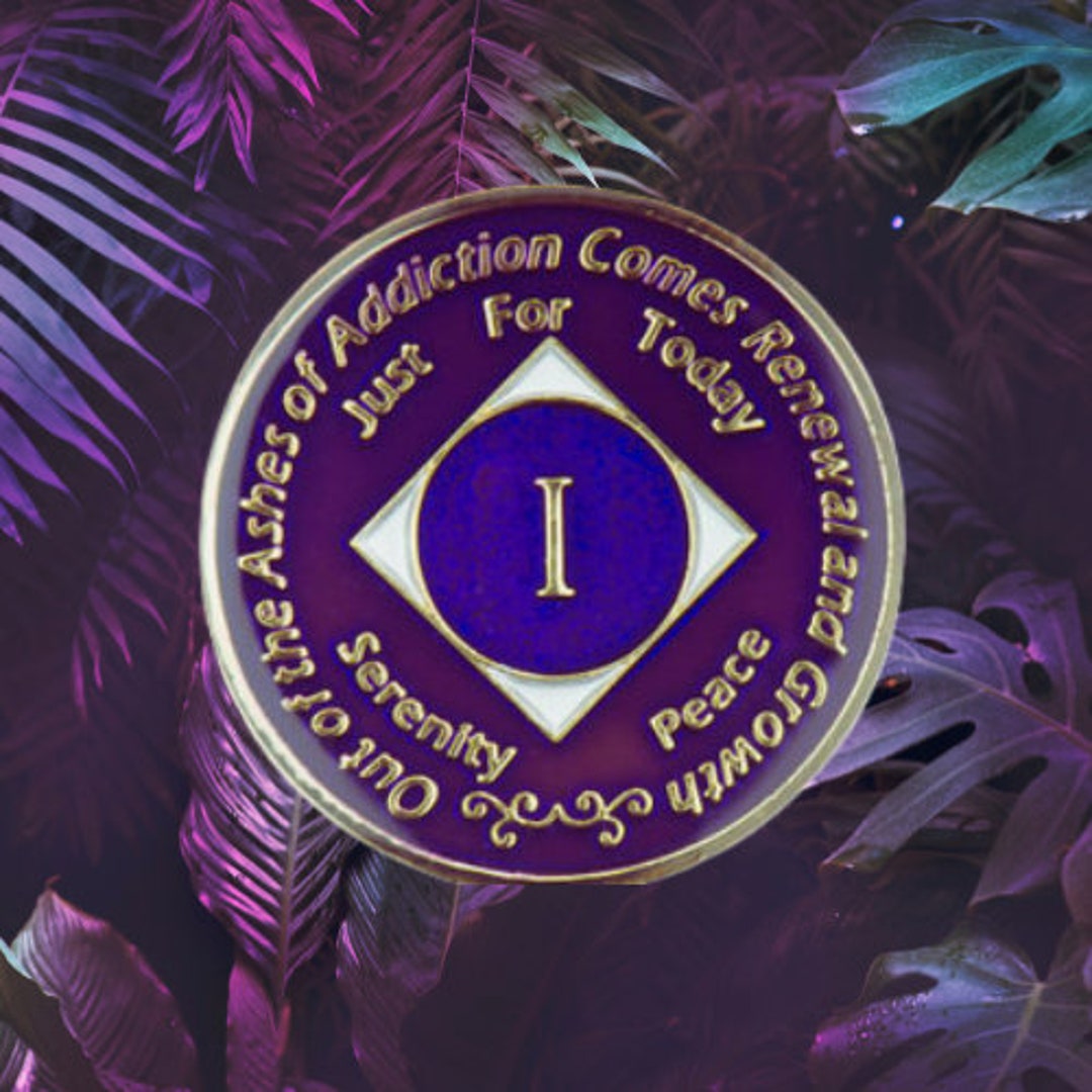 NA Purple Medallion yrs 1-45 Recovery Narcotics Anonymous Milestone ...