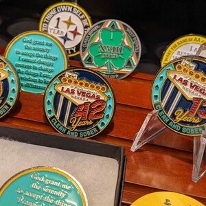 Black and Gold Recovery Medallion in Years 1-50 With Alcoholics ...