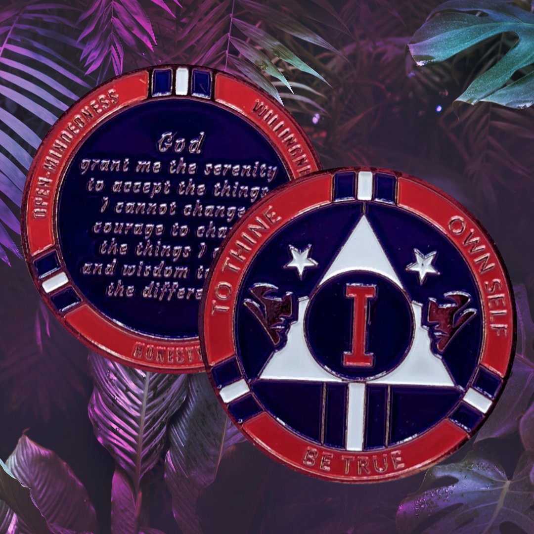 1-50 Year Patriotic AA Medallion Large Sized Red White Blue Chip ...