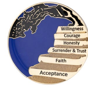 12 Step Principles Specialty Medallion Colored Coin AA Recovery ...
