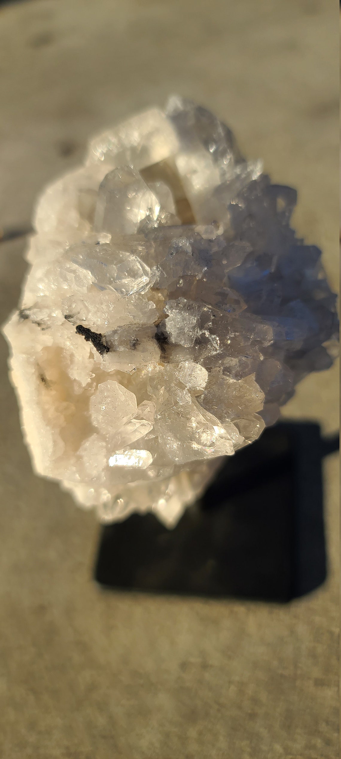 Rainbow Flash Incredible Clear Quartz Crystal on Stand - Sparkly ...