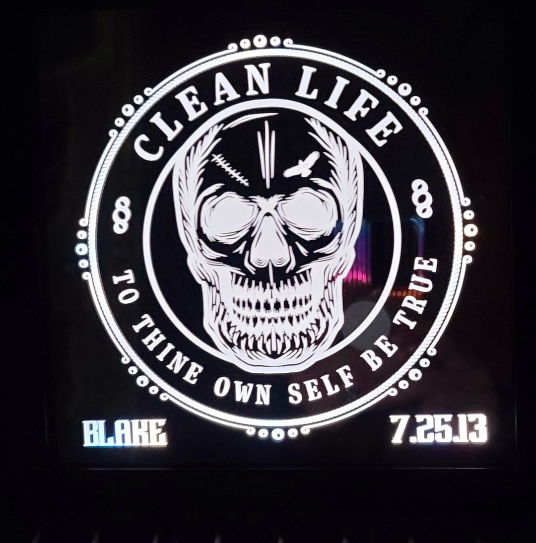 Custom Engraved NA Clean Life Recovery Anniversary Mirror in a Black ...