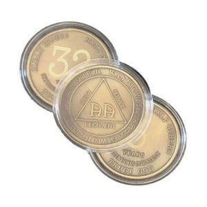 MRS Yearly AA Medallion (1 - 60 Years) Alcoholics Anonymous Recovery ...