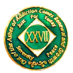 NA Red Green Medallion (yrs 1-40) Recovery Narcotics Anonymous ...